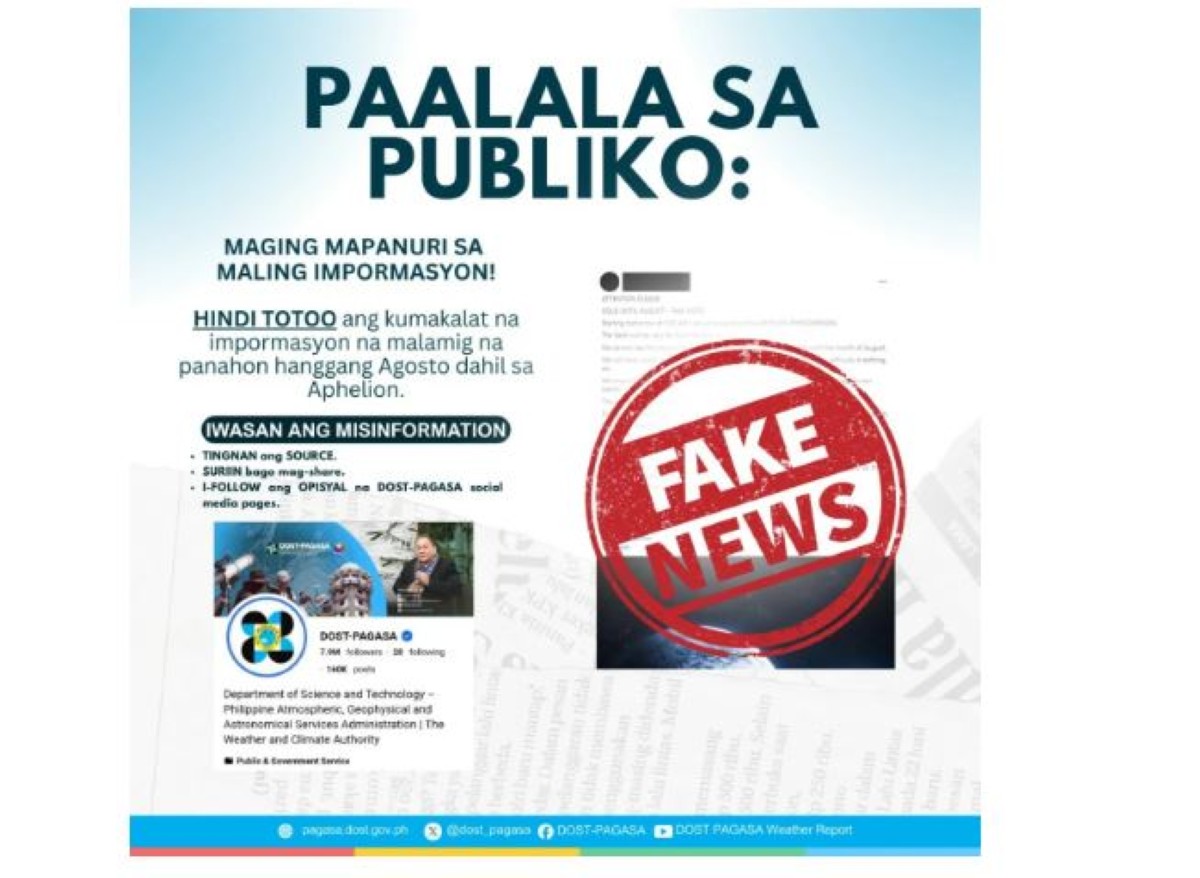 Palso nga impormasion nga agwarwaras iti socmed, saan a pudno, kuna ti ...